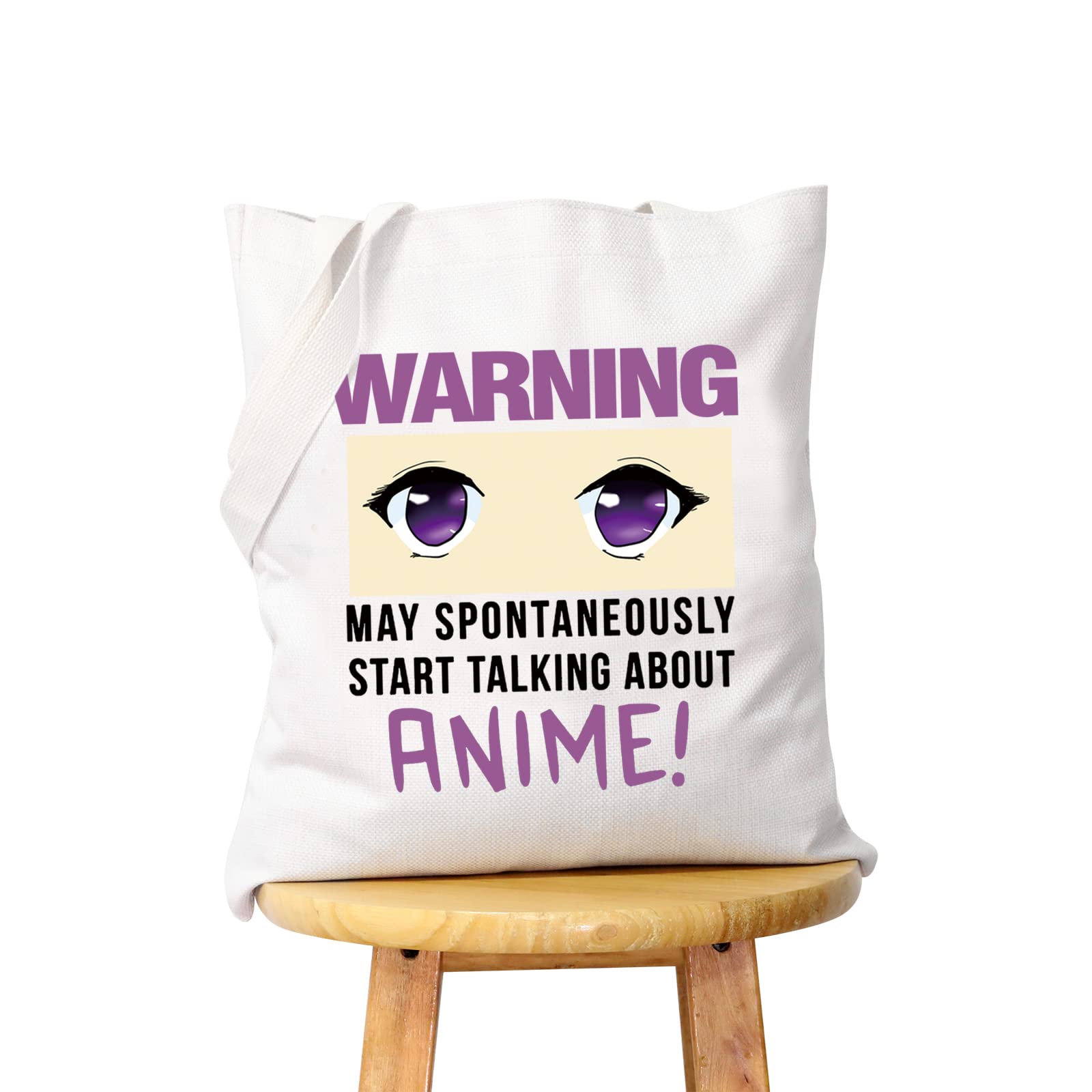 WCGXKO Anime Lover Gift Warning May Spontaneously Start Talking About Anime Tote Bag For Anime Fans (Talking About Anime2)