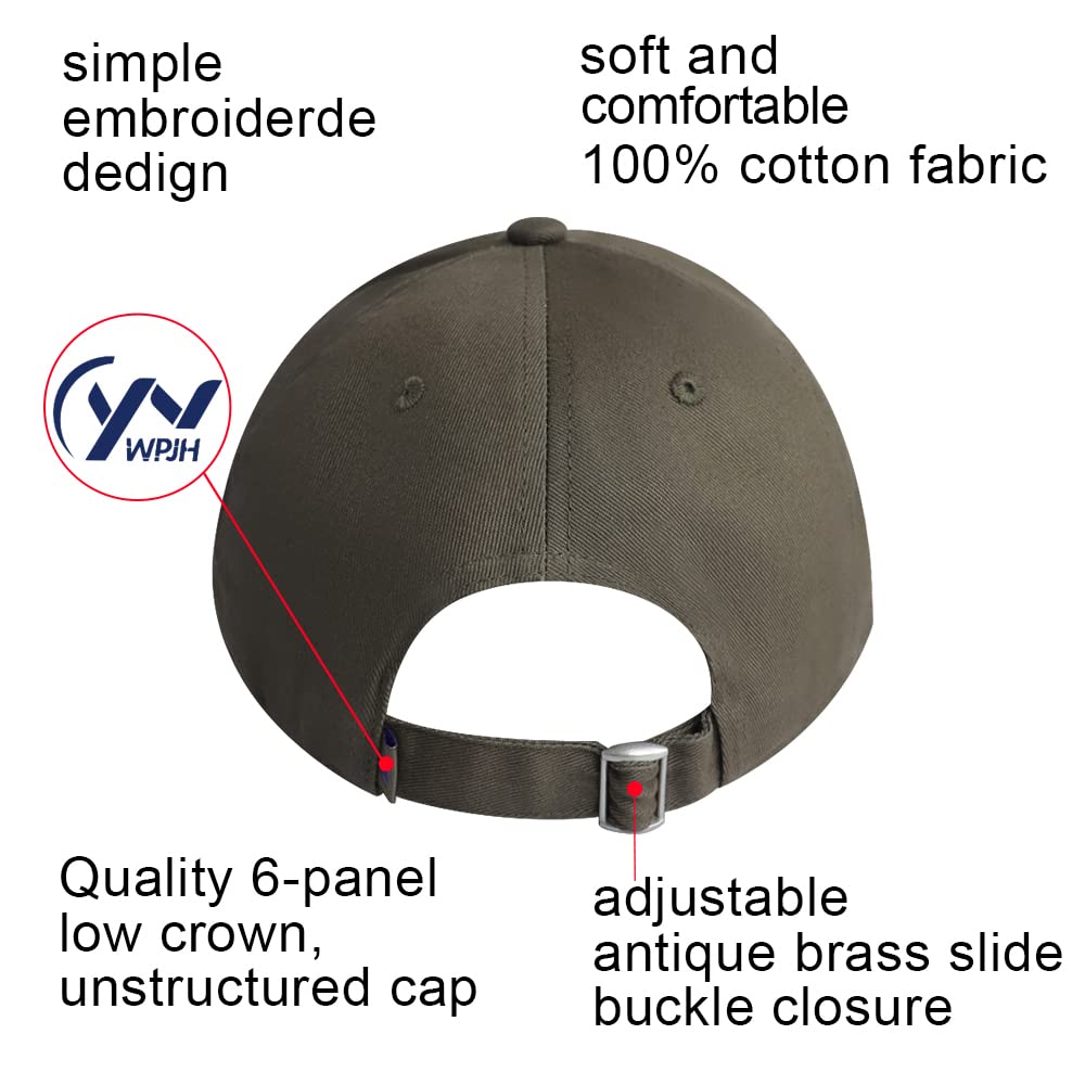YNWPJH Cotton Adjustable Unisex Baseball Cap Adult Trucker Hat for Running Workouts and Outdoor Activities (Military Green)