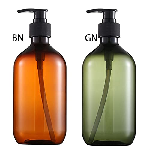 Soap Dispenser 500ml Refillable Empty Bottle Press Pump Shampoo Lotion Soap Liquid Dispenser Plastic Container,Kitchen Home Hotel Bathroom Accessories Bathroom Soap Dispenser (Color : Brown)
