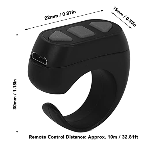 Remote App Page Turner, ABS 10m Distance Cell Phone Remote Control to Watch TV (Black)