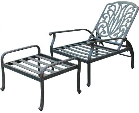 PatioLand Elizabeth Outdoor Patio 5pc Adjustable Club Chairs Cast Aluminum - Antique Bronze (Olefin Walnut Cushion)