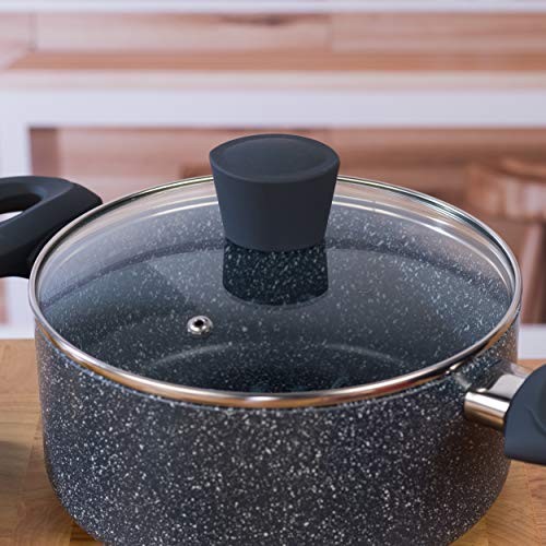 Russell Hobbs Blue Marble 20 cm Non-Stick Stockpot, Pressed Aluminium