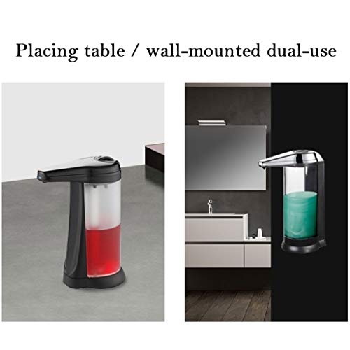 Soap Dispenser Creative Automatic Soap Dispenser Wall-Mounted Transparent Soap Dispenser ABS Kitchen Bathroom Emulsion Dispenser Bathroom Soap Dispenser (Color : Black)