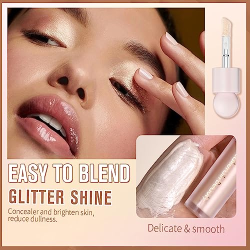 Rose Gold Liquid Illuminator For Face, Glow Highlighter Maekup, Waterproof Cream Liquid Luminizer, Lightweight Liquid Highlighter Stick, Moisturizing Body Glitter, Shimmer Body Highlighter For Cheek Eyes Lips Legs