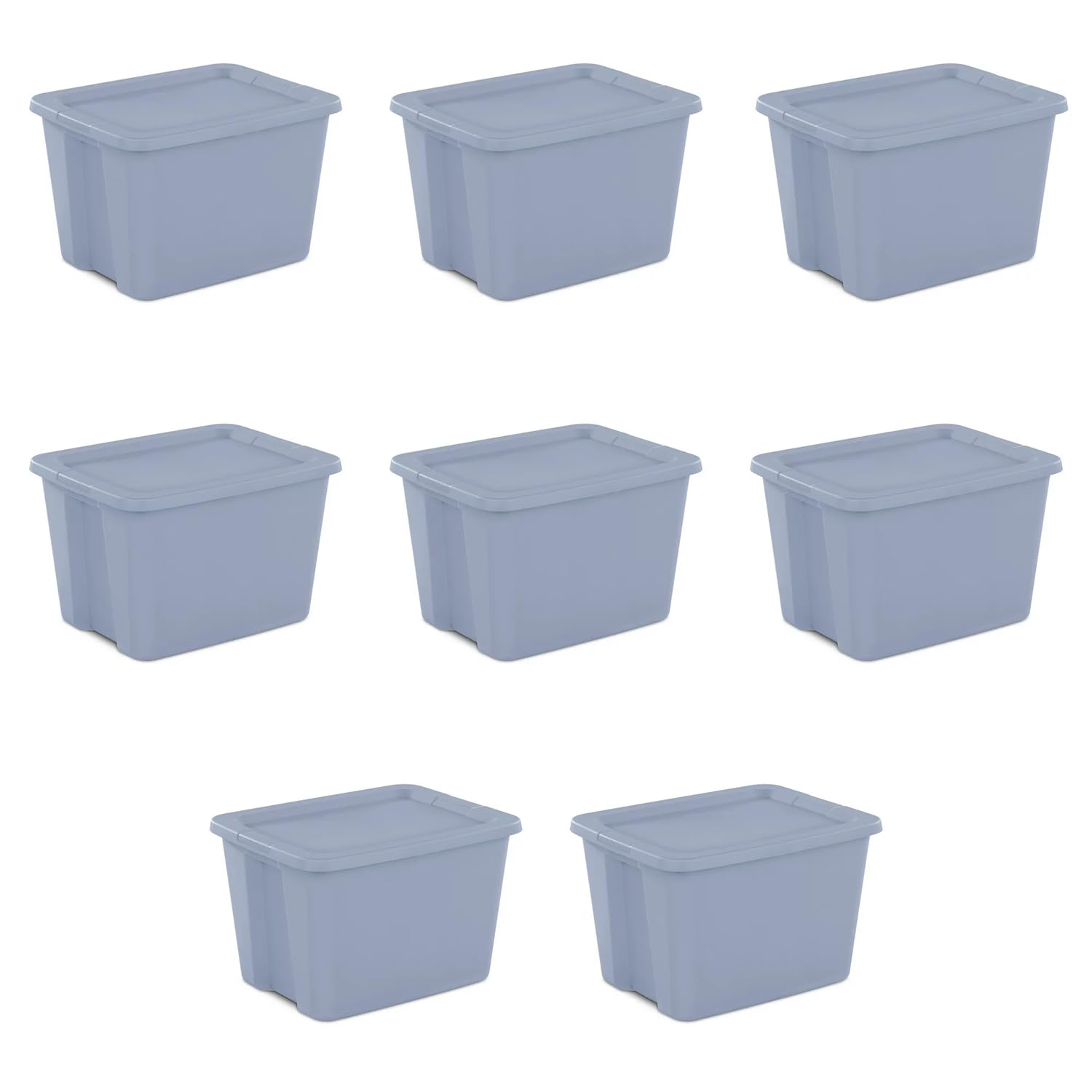 RUTIFY 8 Sets Washed Blue 18-Gallon Plastic Tote Boxes - Organize with Ease