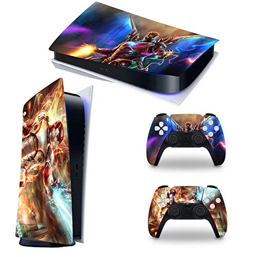 PlayStation 5 Skin Set โ Super Men - HD Printing Vinyl Skin Cover Protective for PS5 Standard Edition Console and 2 PS5 Standard Edition Controller