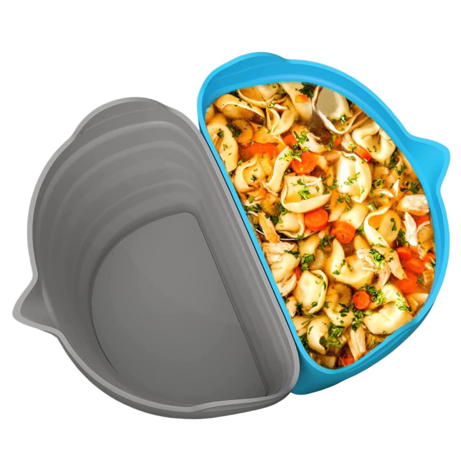 Slow Cooker Divider Insert 8.5 * 5.1Inch For 6QT Reusable Silicone Dividers Easy Clean&Non-stick Dishwasher Safe Slow Cooker Liner (Blue+Grey)
