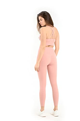 Women 2 Piece Yoga Seamless Sets (Pink, Small)