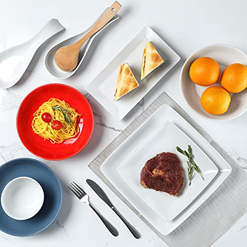 Yedio Porcelain Spoon Rest for Cooking, 2 Piece White Spoon Holder for Kitchen Counter, 9.5 Inch Large Spoon Rest for Cooktop