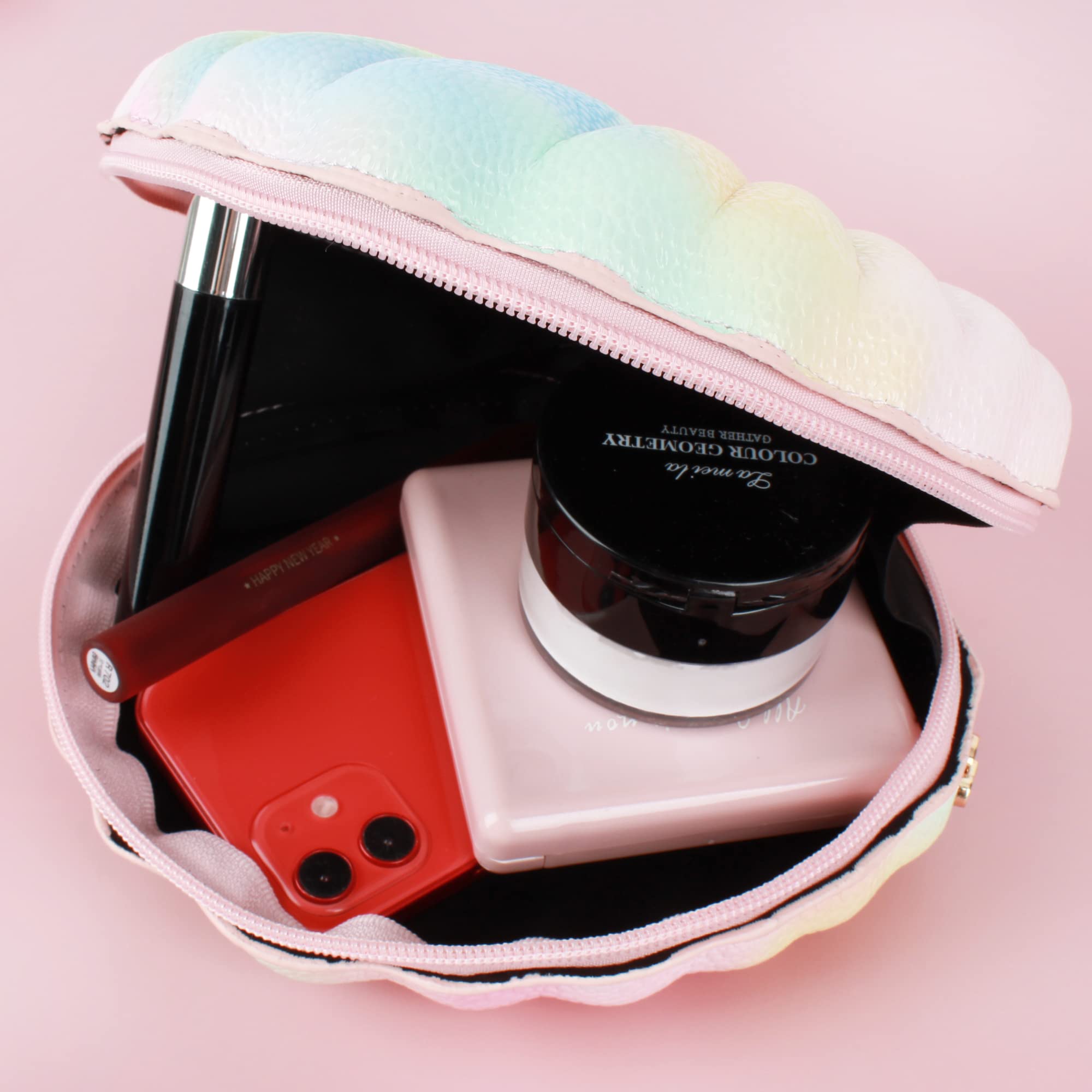 Women Mini Rainbow Seashell Cross-body Bag Chain Strap Shoulder Bag Evening Clutch Handbag