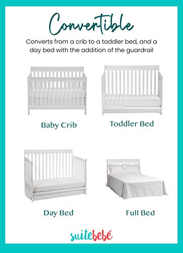 Suite Bebe Riley 4-in-1 Convertible Crib, White
