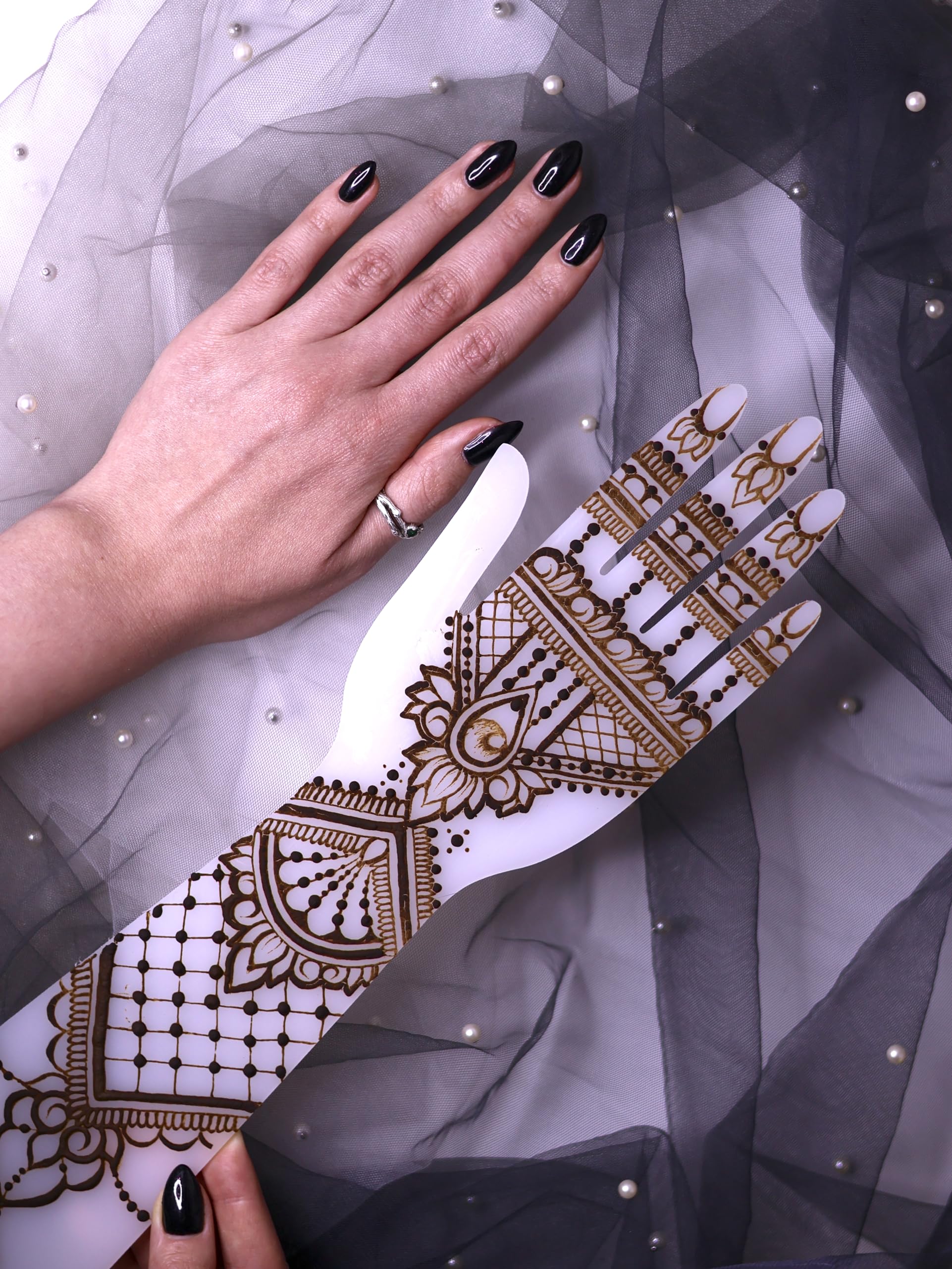 Reusable Henna Hand - Acrylic Plastic Template for Mehendi Practice