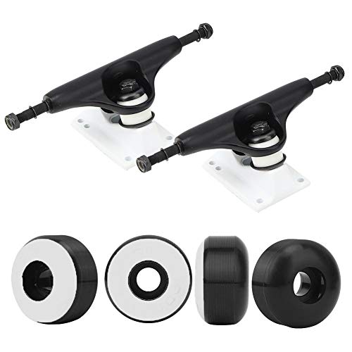 Skateboard HR100A Aluminium Alloy PU Wheel 5 Inch Skateboard Bracket Gasket Accessory All in One Skate for Competition Place(Black)