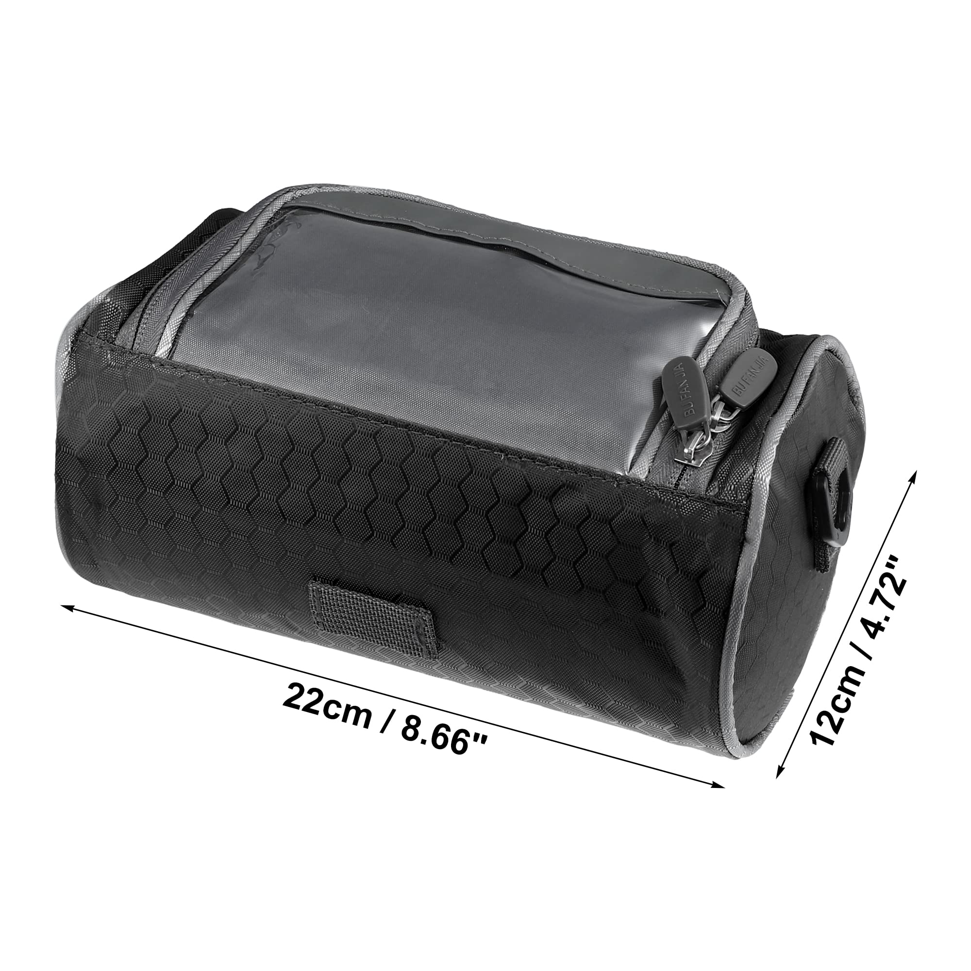 X AUTOHAUX Bike Handlebar Bag Bike Triangle Frame Bag with Touch Screen Phone Holder Polyester Adjustable Waterproof Bicycle Front Storage Bag for Road Mountain Bikes Black
