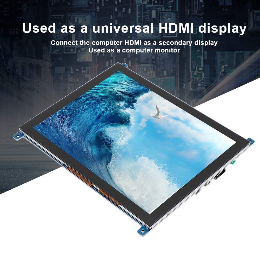 Portable Monitor, 8-inch Ultra-Thin Computer Monitor for Win7 / Win8 / Win10, HDMI Display for Raspbian/Ubuntu/Kodi / win10 / IOT, Full HD Touch Screen Display