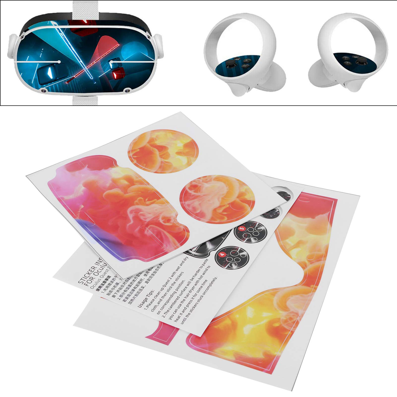 VR Protective Sticker, Dustproof Accurately Paste VR Controller Stickers PVC Skin for Oculus Quest 2