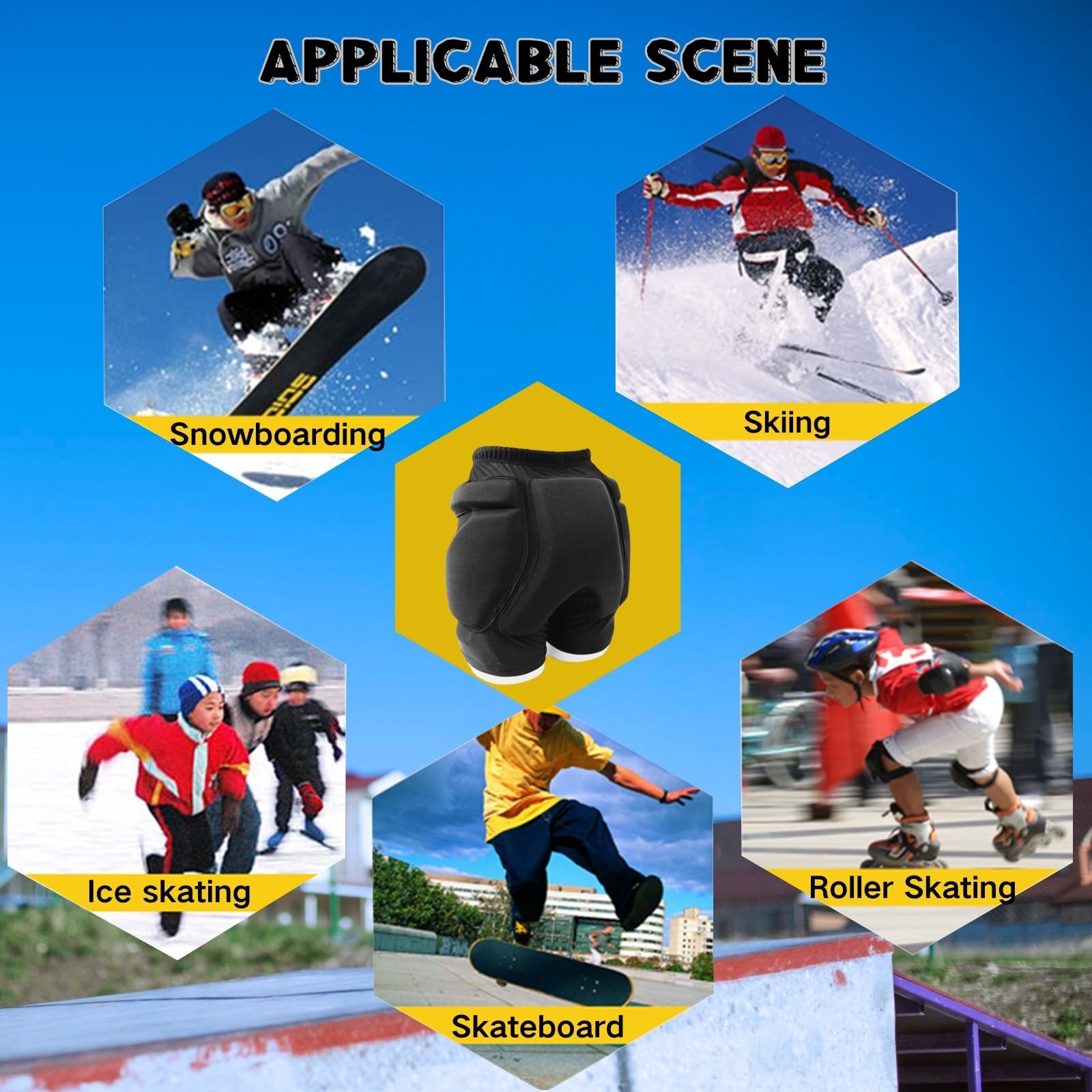 YHWD Hip Pads Seniors, Premium Hip Protectors for Elderly, Comfortable and Breathable, Anti-Fall, 2 cm/0.8in Thicken Eva for Falls Injury, Unisex Hip Pants,L