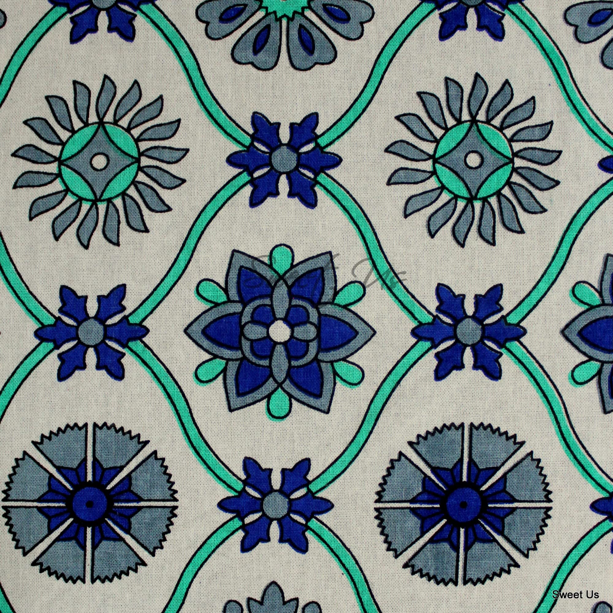 Sweet Us Floral Tablecloth for Rectangle Tables, Cotton Floral Kitchen Dining Table Cloth and Napkin Bundle, Table Linen White Gray Turquoise Blue, Table Cover for Indoors and Outdoors 70 x 104 in