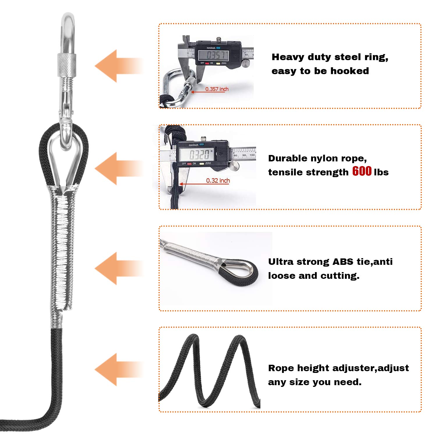 RENRANRING Outdoor Climbing Rope 10M(32ft) Static Rock Climbing Rope, Escape Rope Ice Climbing Equipment Fire Rescue Parachute Rope