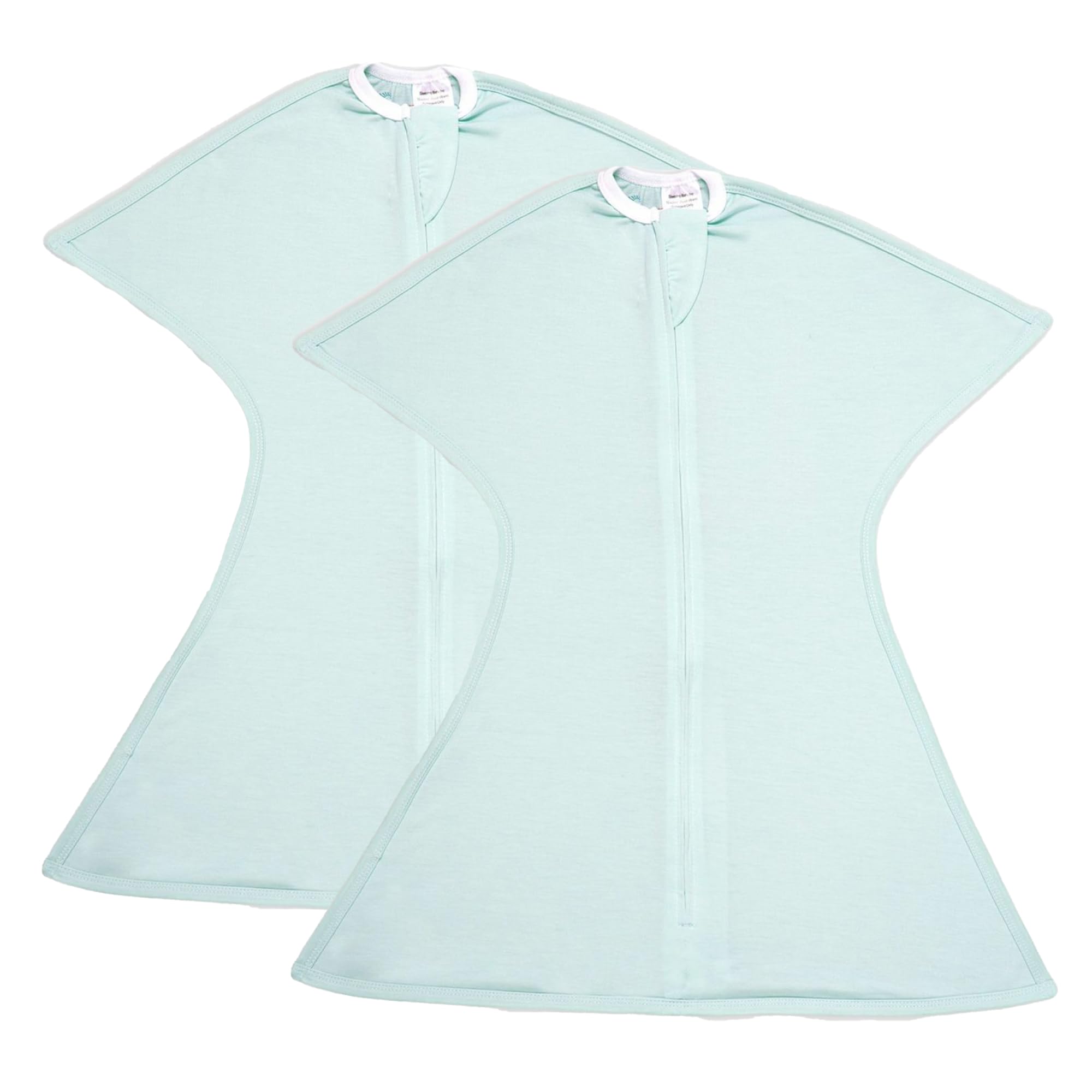 SleepingBaby Zipadee-Zip Transition Swaddle - Baby Swaddling Blanket with Zipper Convenience - Roomy Baby Wearable Blanket for Easy Diaper Changes - Classic Mint, Medium (6-12 Month) - 2 Pack