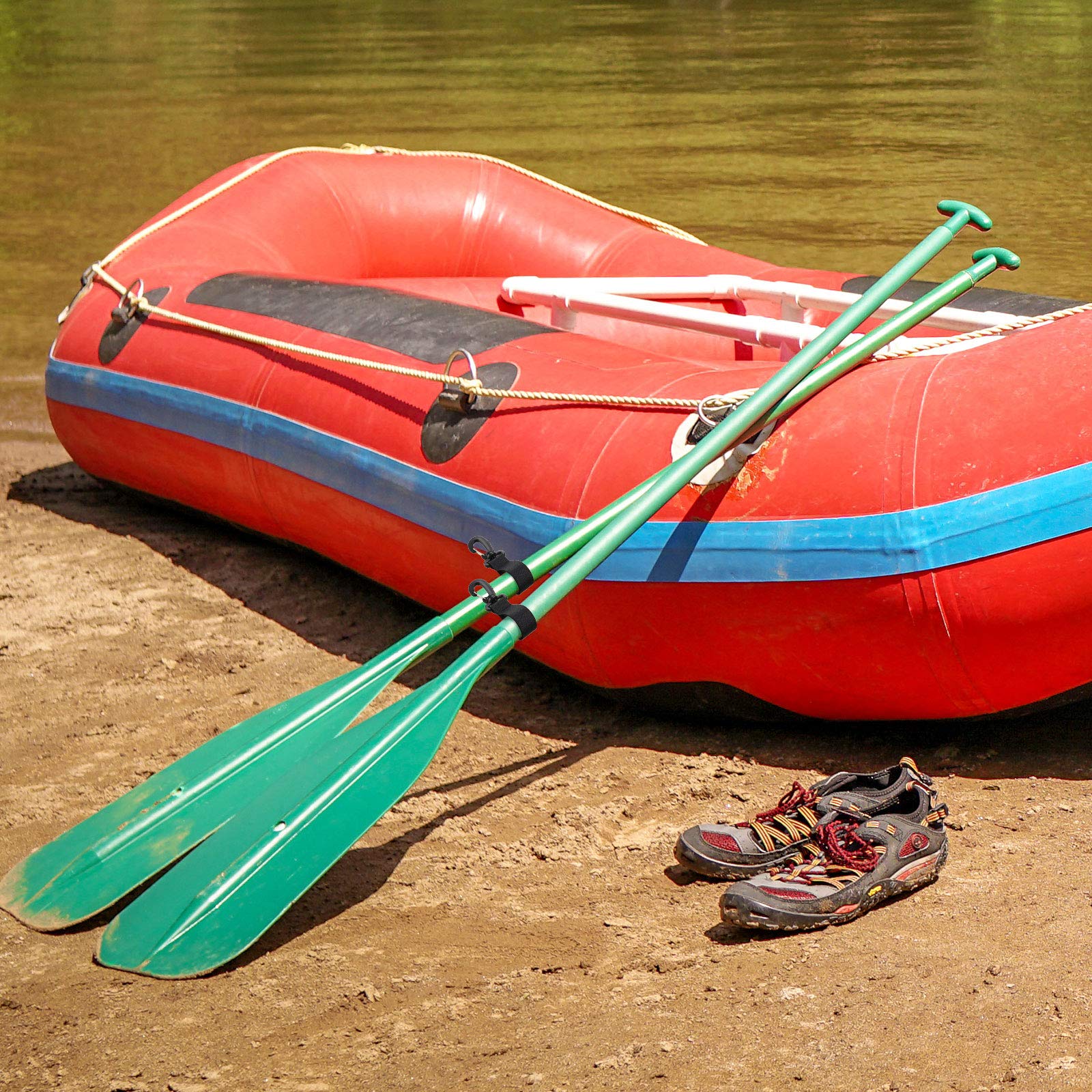 Skylety 6 Pieces Boat Paddle Clip Kayak Paddle Keeper Kayak Paddle Storage Holder Kayak Oar Clip Kayak Canoe Boat Paddle Accessories (Not Include D Ring Patch)