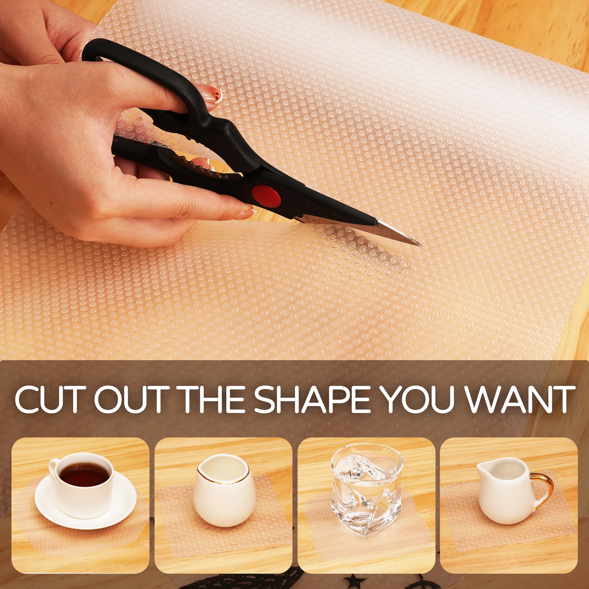 Shelf Liner Non Slip Kitchen Liners for Cabinets and Drawers,Non-Adhesive Drawer Liners Non Slip Waterproof Liner,Thick Strong Grip Kitchen Cabinet Liners for Shelves (12 inches x 20 Feet)