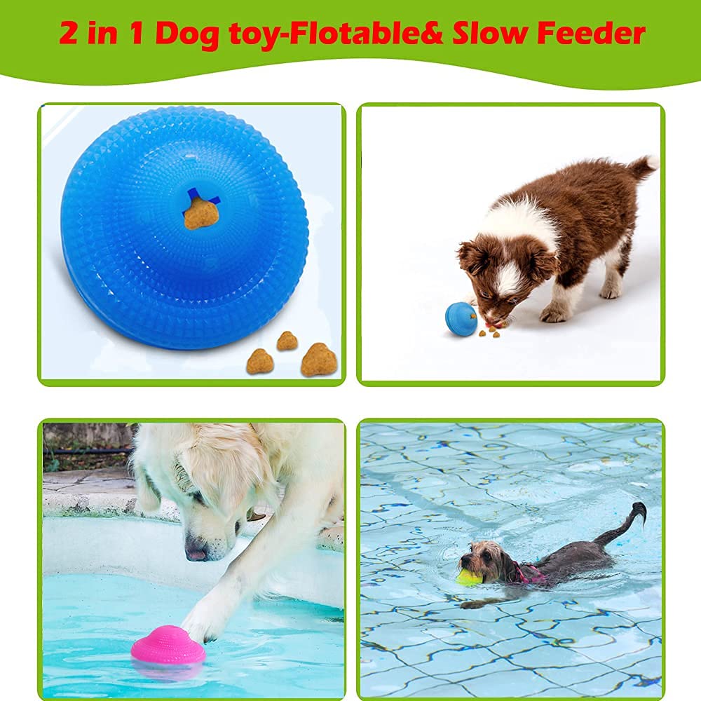 Slow Feeder Game Toys For Dogs,Teeth Cleaning Dog Chew Toys,Treat Dispensing Enrichment Ball,Durable Natural Rubber For Small Medium Dogs,Pets(blue)