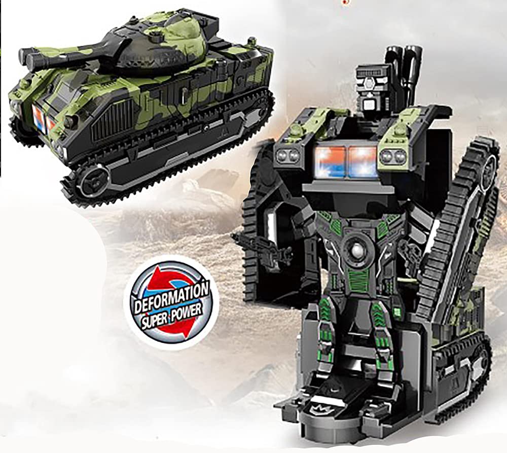 Winston Trading Transformers Tank Car Transforming Light Up Rescue Robot Toys Action Army Bots Toys for 5+ Year Old Boys
