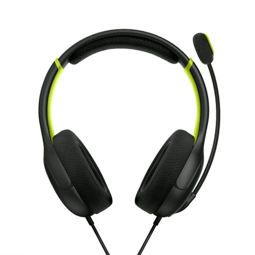 PDP Gaming AIRLITE Xbox Headset with Microphone, Series XS/Xbox One/Windows PC, Lightweight Wired Power Stereo Headphones, Noise-cancelling Mic- Electric Black (Only at Amazon)