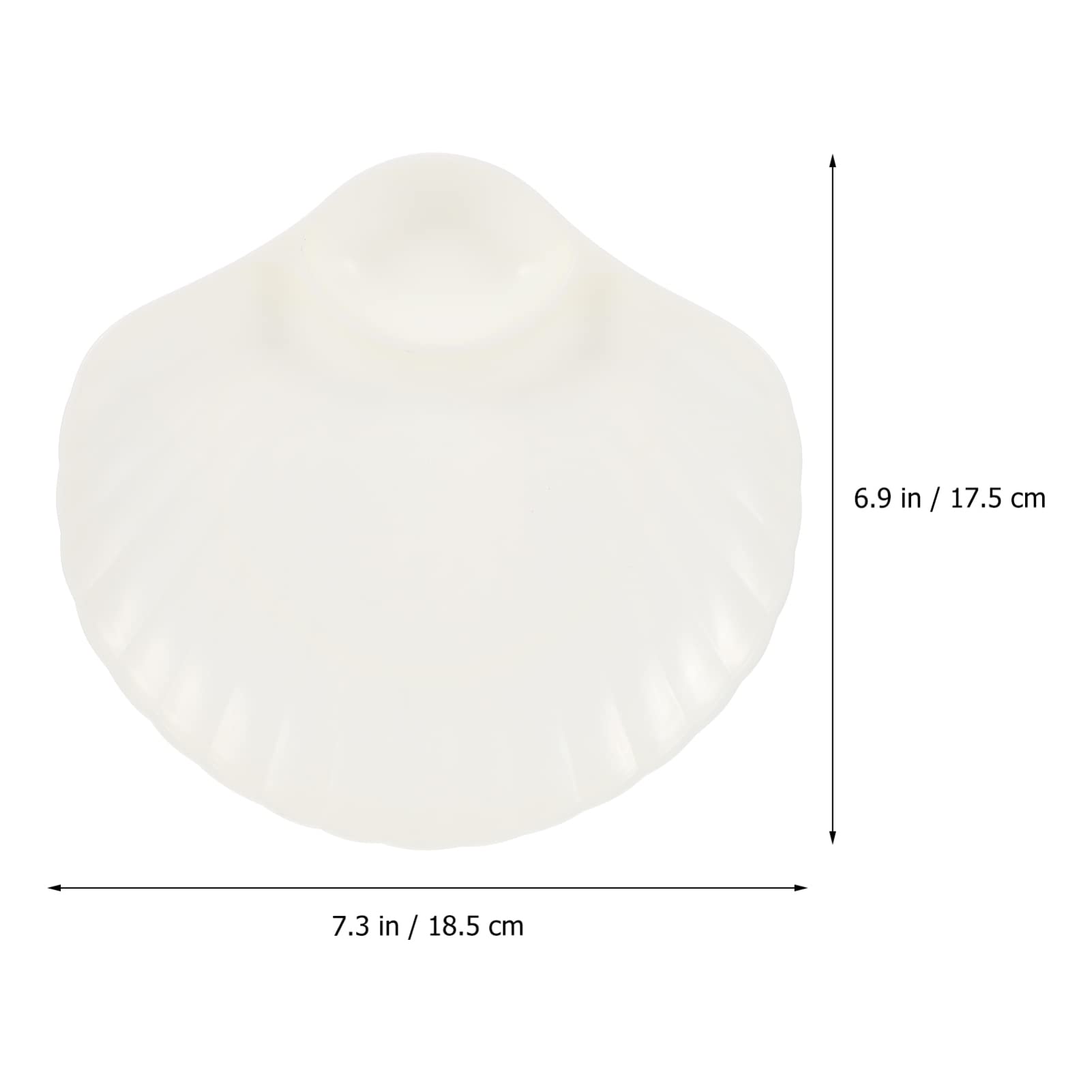 UPKOCH Movie Night Snack Trays 6Pcs Shell Dumpling Plates with Sauce Holder Plastic Sushi Plates Serving Platter Tray French Fries Plate with Sauce Divider For Home Kitchen (White) Serving Dishes