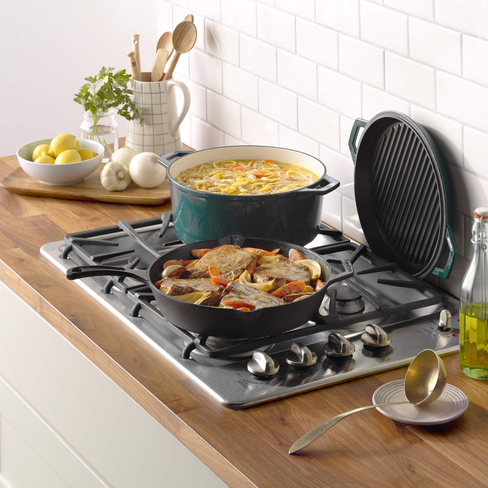 Taste of HomeĀ® 7-quart Enameled Cast Iron Dutch Oven with Grill Lid