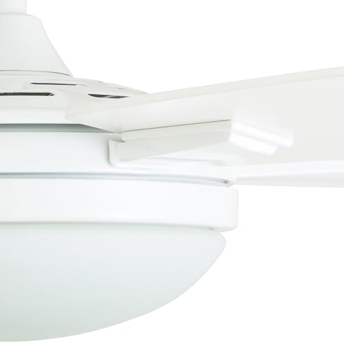 Prominence Home Emporia, 52 Inch Contemporary Indoor LED Ceiling Fan with Light, Remote Control, Dual Mounting Options, Dual Finish Blades, Reversible Motor - 51021-01 (Bright White)