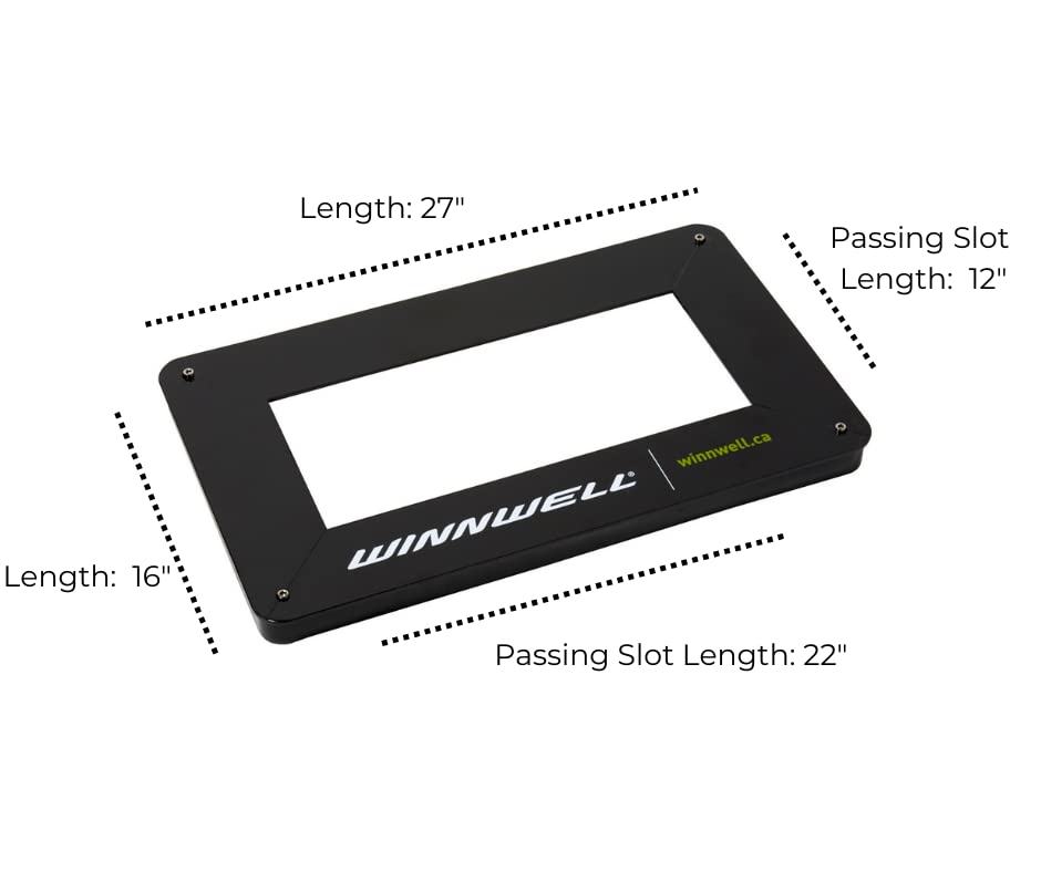 Winnwell 4Way Hockey Passing Aid - Passing & Stick Handling Trainer Suitable for On/Off Ice, Help Improve Puck Control & Shooting with Rubber Rebounder Passing Aide | Equipment Made for Kids & Adults