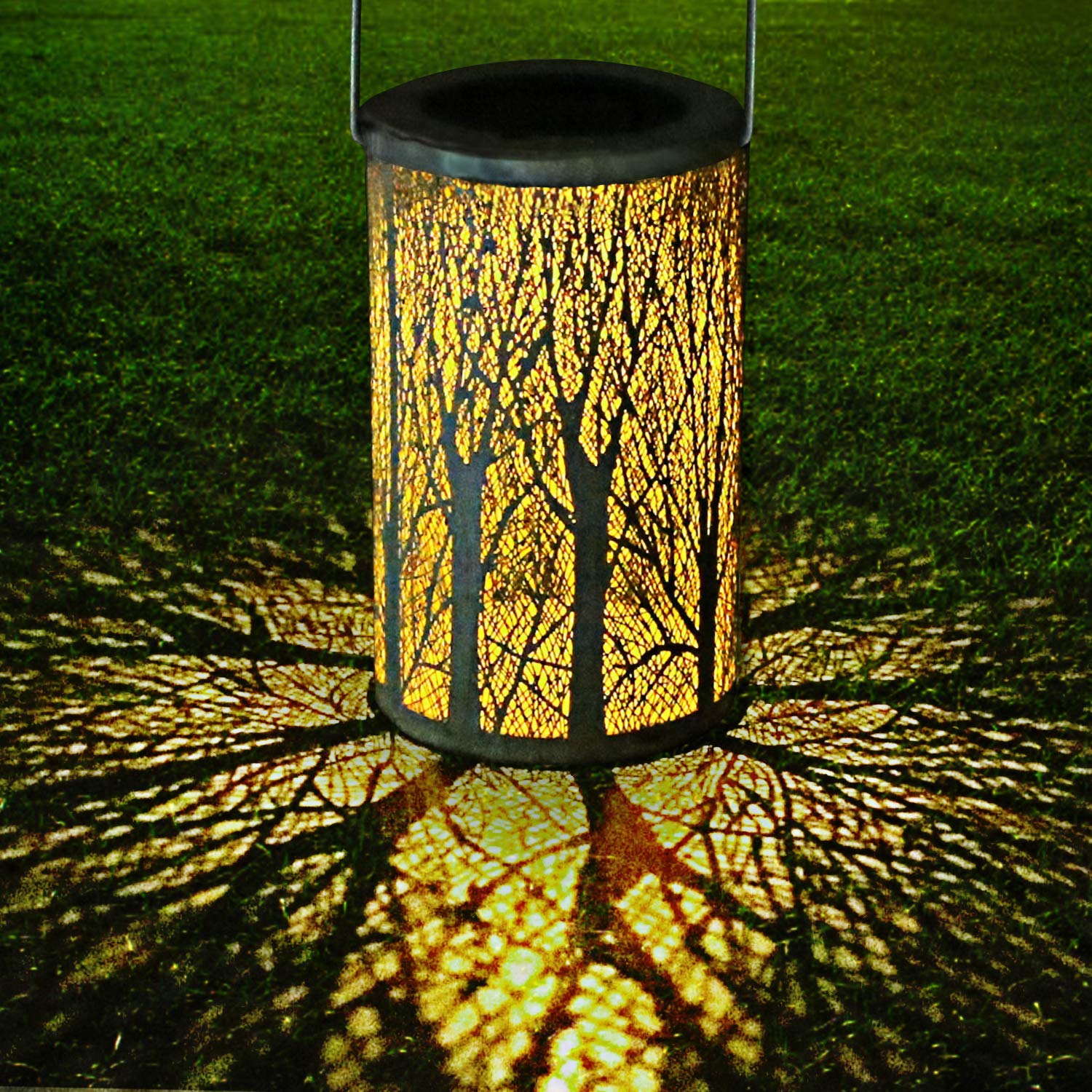 Philonext Solar Lantern Lights, Outdoor Hanging Lantern, Lights Lamp for Patio,IP44 Waterproof Garden Light Cylinder Night Light Tree Lanterns