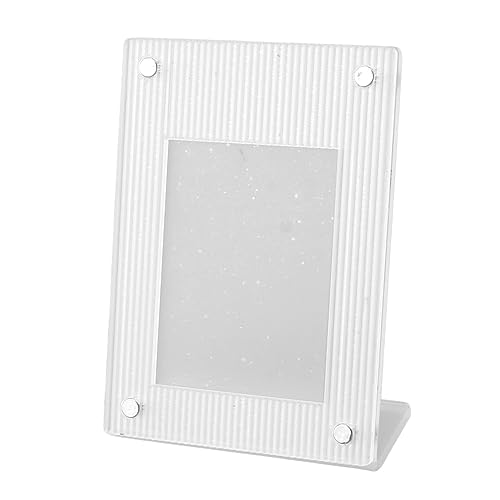 Photo Frame, Clear Acrylic Desktop Photo Frame Simple Cleaning Magnetic Stable Placement for Home (Transparent (Wave Pattern))