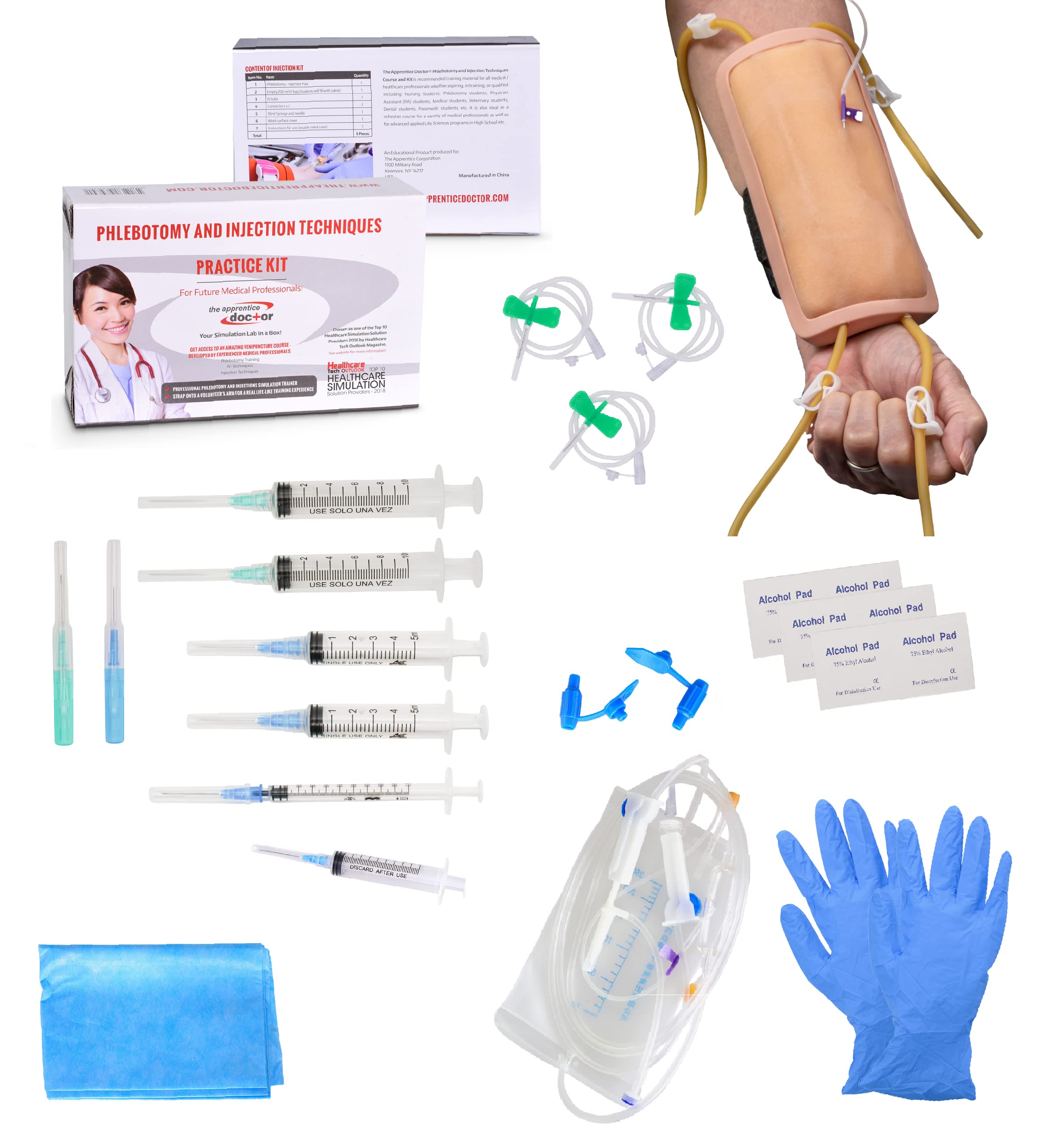 Phlebotomy and IV Practice Kit for Training Nurses and Phlebotomists to Perform Venipuncture Techniques and Procedures with Confidence | Phlebotomy Supplies, IV Supplies, Nursing Student Supplies