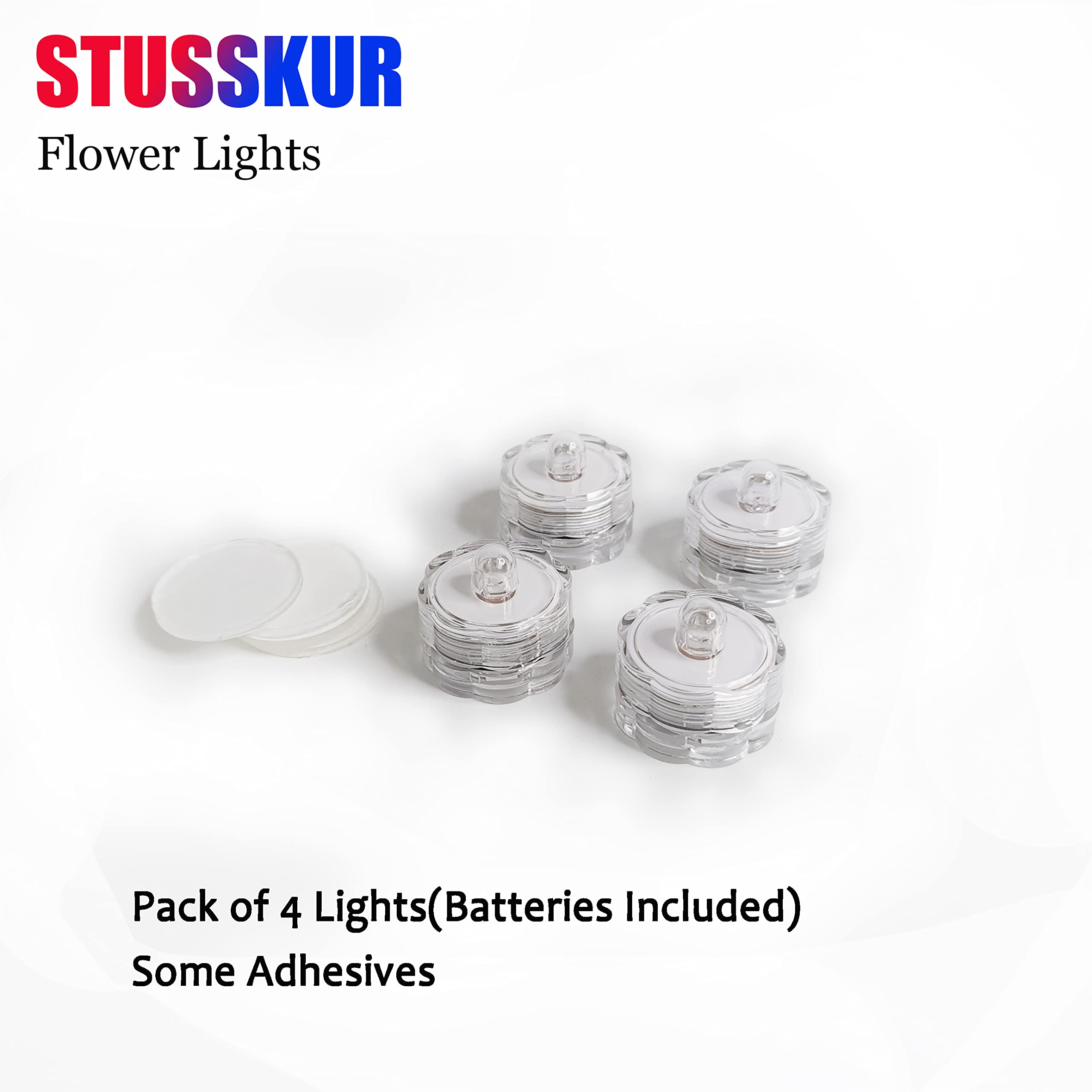 SKATEENA Accessories Lights for Skateboards,Longboards,Scooters,Bike,Long Board,Bicycle-Customize Skate Board LED Light Accessories (4 Flower Lights)