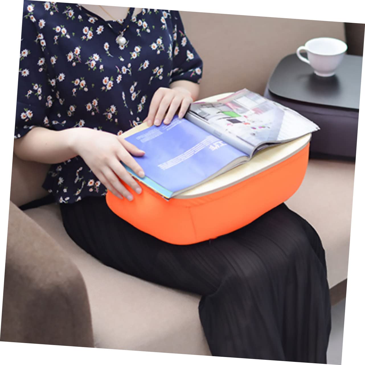 NUOBESTY Notebook Desk Bed Cup Holder Lap Desk Office Chair Pillow Computer Lap Desk Lap Tray car Cushion Laptop Tray Lumbar Support Pillow Food Pillow Lap Desk Holder Table Sofa Bed