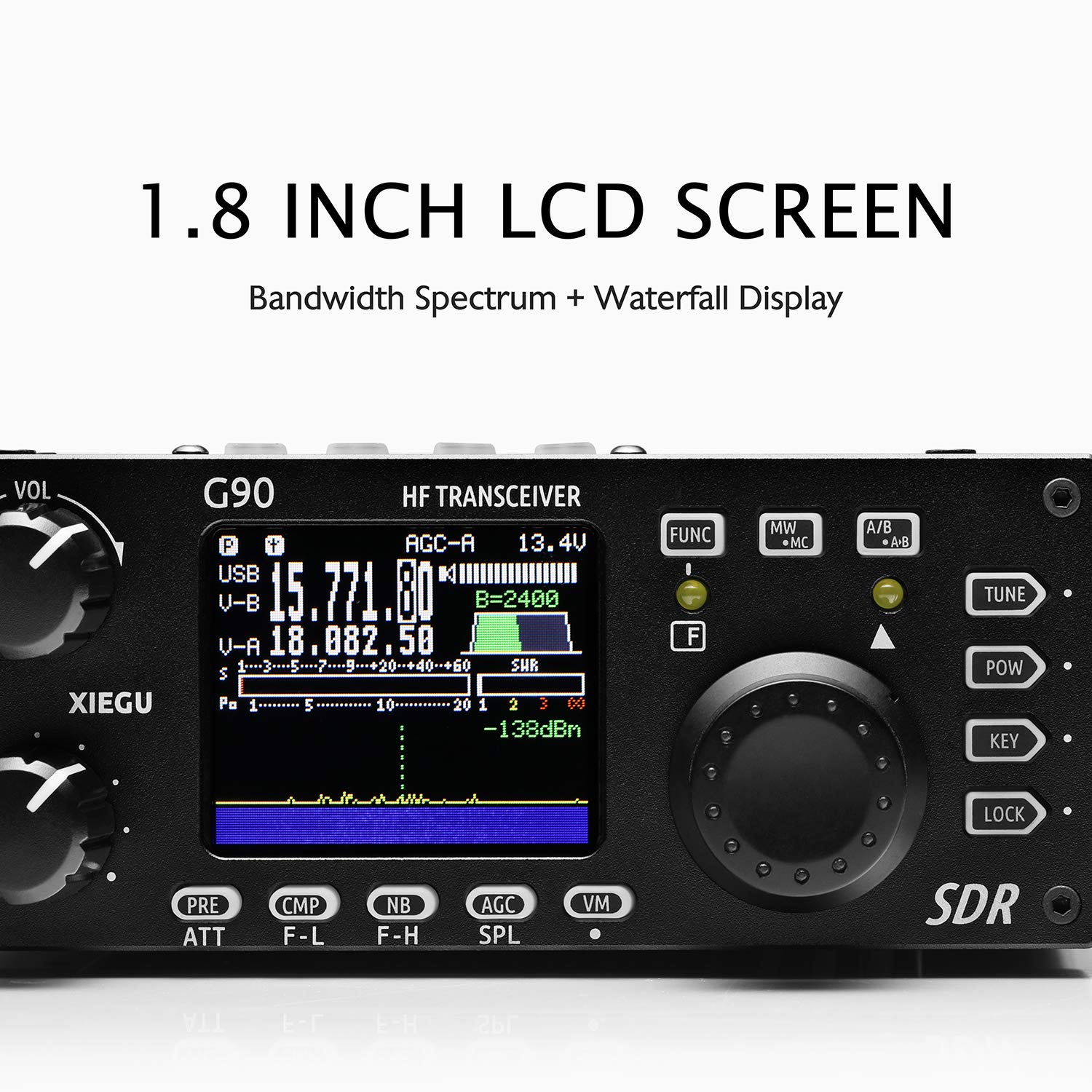 Xiegu G90 HF Radio 20W SSB/CW/AM/FM SDR Structure with Built-in Auto Antenna Tuner
