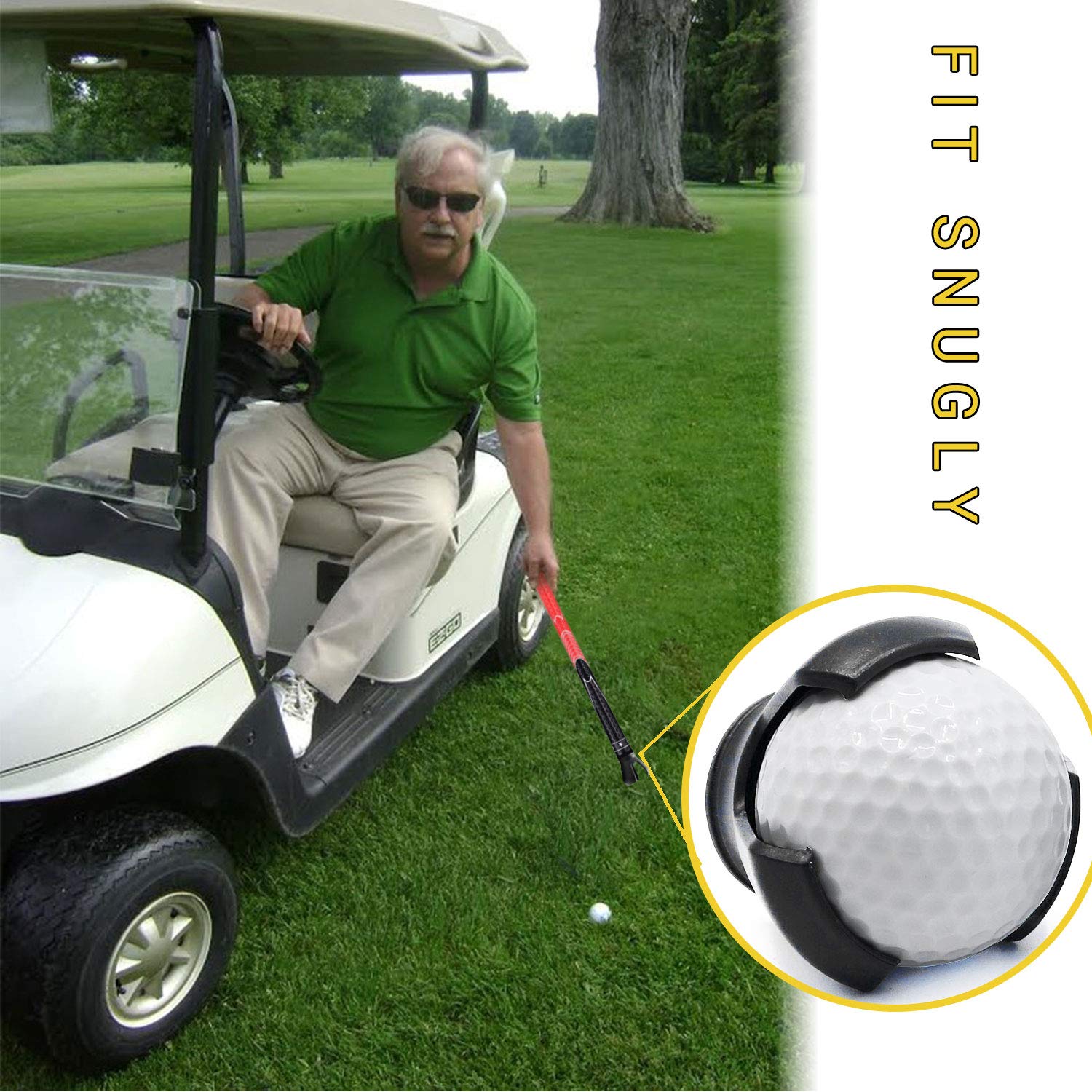 prowithlin Golf Ball Retriever, Stainless Telescopic Extendable Golf Ball Retriever for Water w/Golf Ball Pick Up Retriever Grabber Claw Sucker Tool, Golf Accessories Golf Gift for Men (6ft)