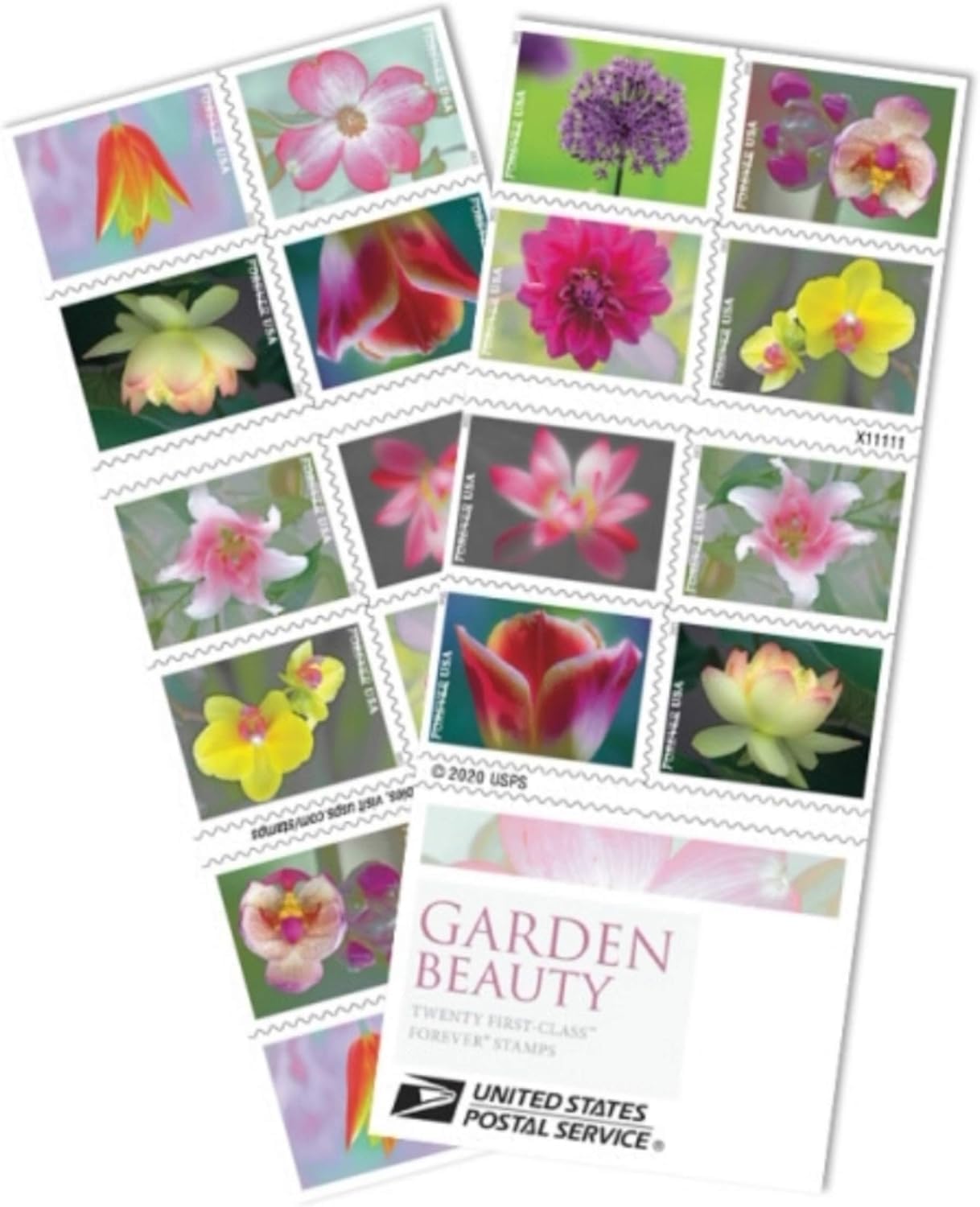 Postage Stamps Book of 20 self-Stick First Class Wedding Celebration Anniversary Flower Party (20 Stamps) c