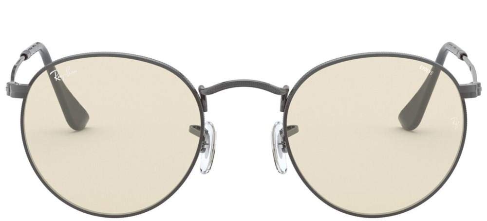 Ray-Ban Rb3447 Round Metal Polarized Sunglasses, Gunmetal/Evolve Photochromic Brown to Grey, 53 mm