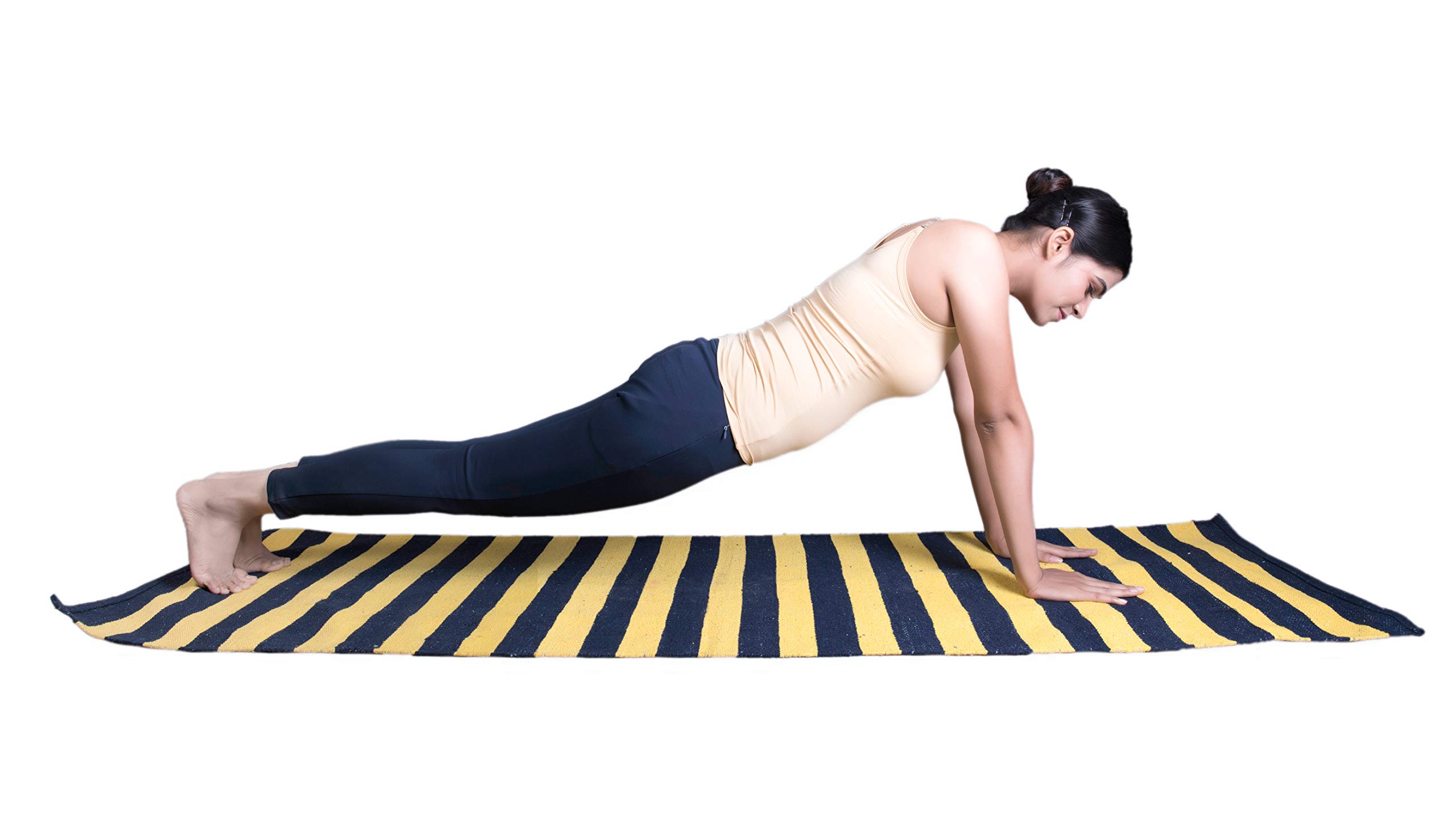 Wonder Care Organic Yoga Mat for Workout & Hand Woven Yoga Mat Thick Eco Friendly Foldable Camping Accessories| Meditation Mat | Travel Yoga Mat (Yellow)