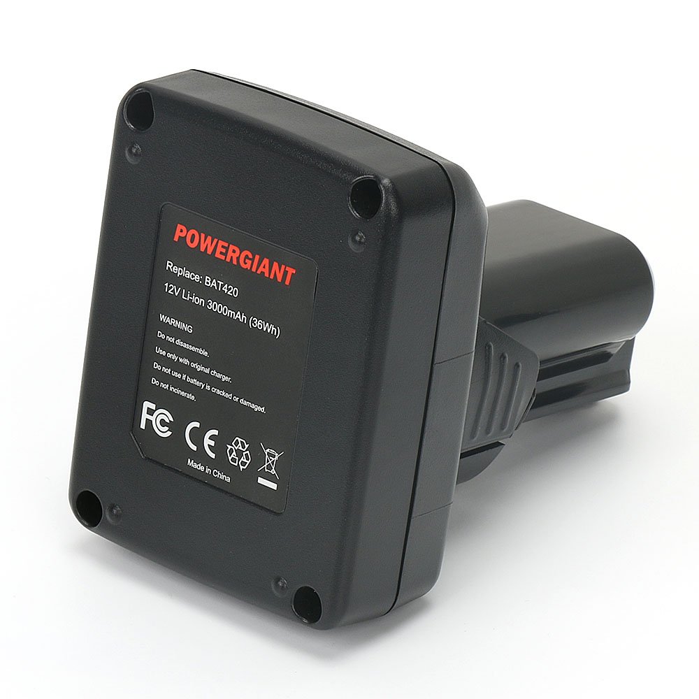 POWERGIANT 12V 3.0Ah Li-ion Replacement Battery for Bosch BAT420 12-Volt Max Lithium Power Tools