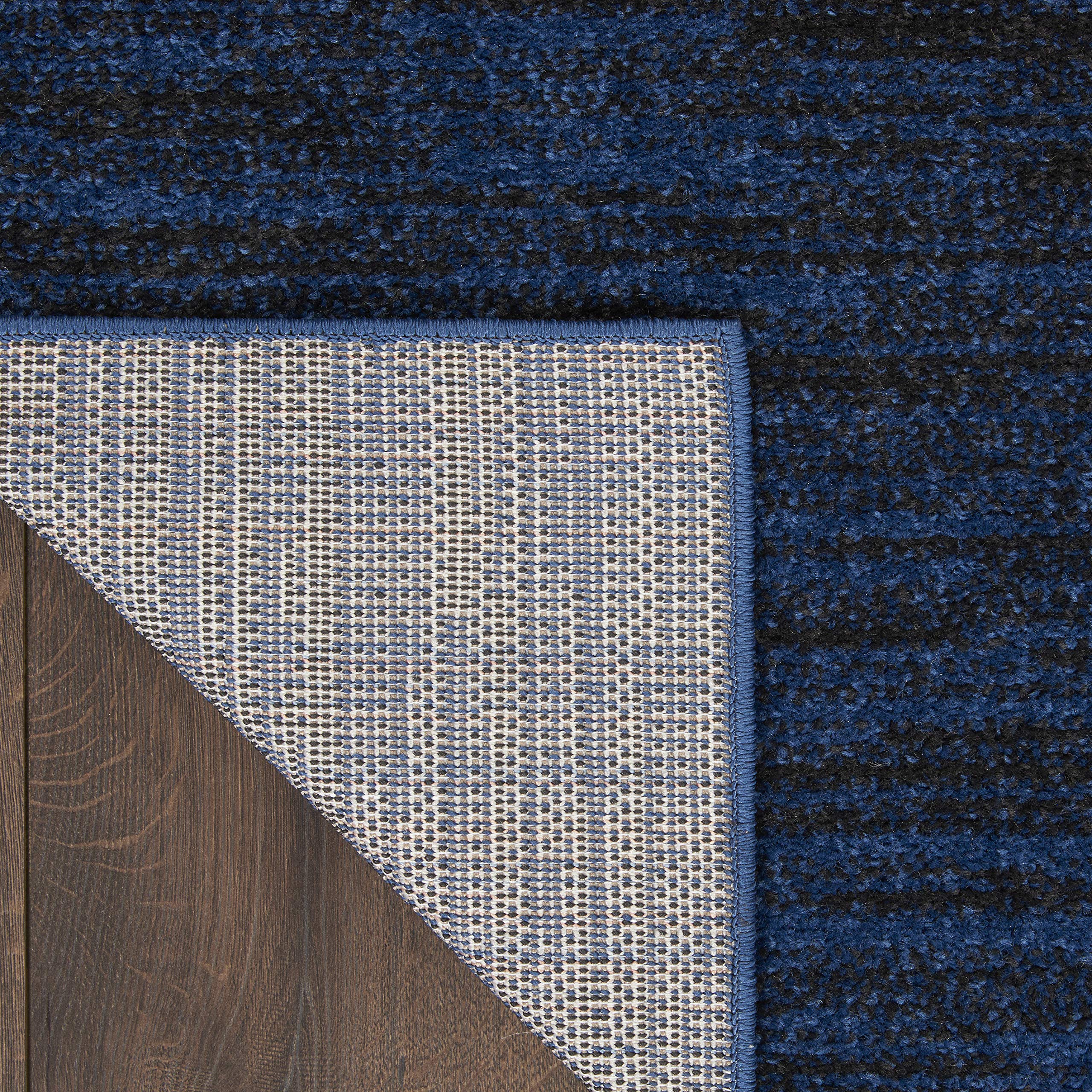 Nourison Essentials Indoor/Outdoor Midnight Blue 9' x 12' Area Rug, Easy Cleaning, Non Shedding, Bed Room, Living Room, Dining Room, Backyard, Deck, Patio (9x12)