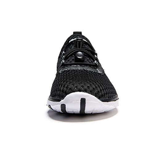 SUOKENI Women's Quick Drying Slip On Water Shoes for Beach or Water Sports Ultralight Walking Shoes Black/White,Size:US 10/EU 41