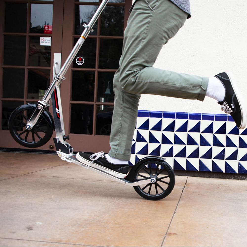 Razor A6 Kick Scooter for Kids Ages 8+ - Extra-Tall Handlebars & Longer Deck, 10" Urethane Wheels, Anti-Rattle Technology, For Riders Up to 220 lbs