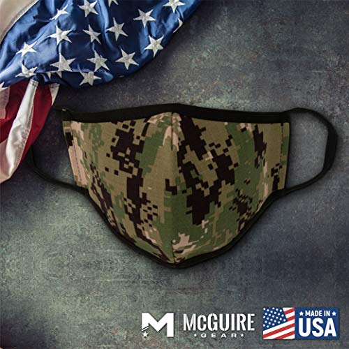 Reusable Washable Military Grade Cotton Blend Cloth Face Cover, Made in USA (AOR-2/NWU-3, 1)