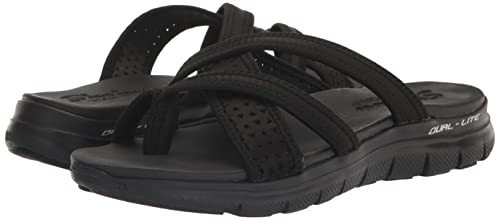 Skechers Women's Flex Appeal 2.5-Must Have Sport Sandal, Black/Black, 9