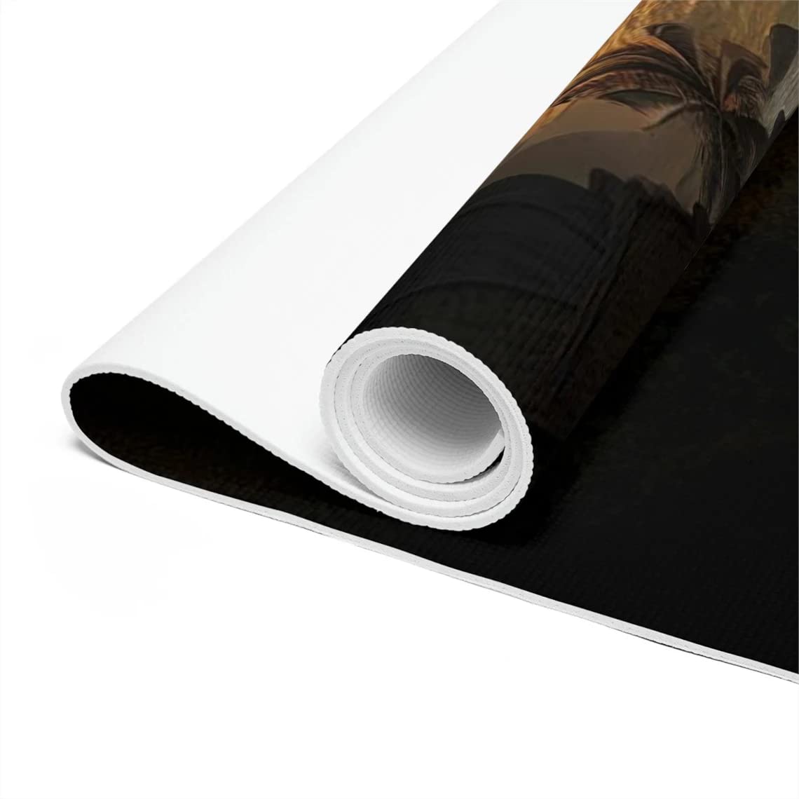 Yoga Mat - Tropical Sunset Art Style: Super Resistant, Firm and Comfortable Foam